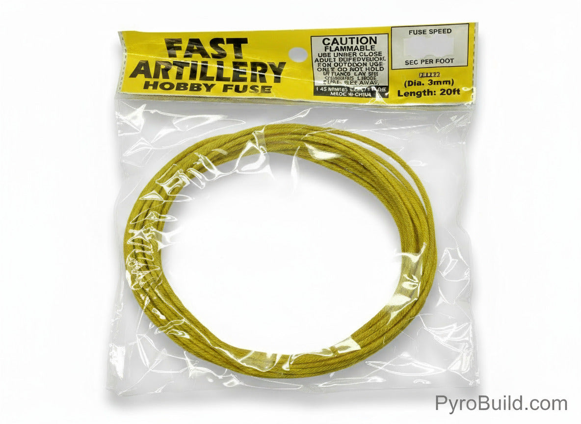 3mm Yellow Fast Artillery Fuse – PyroBuild.com